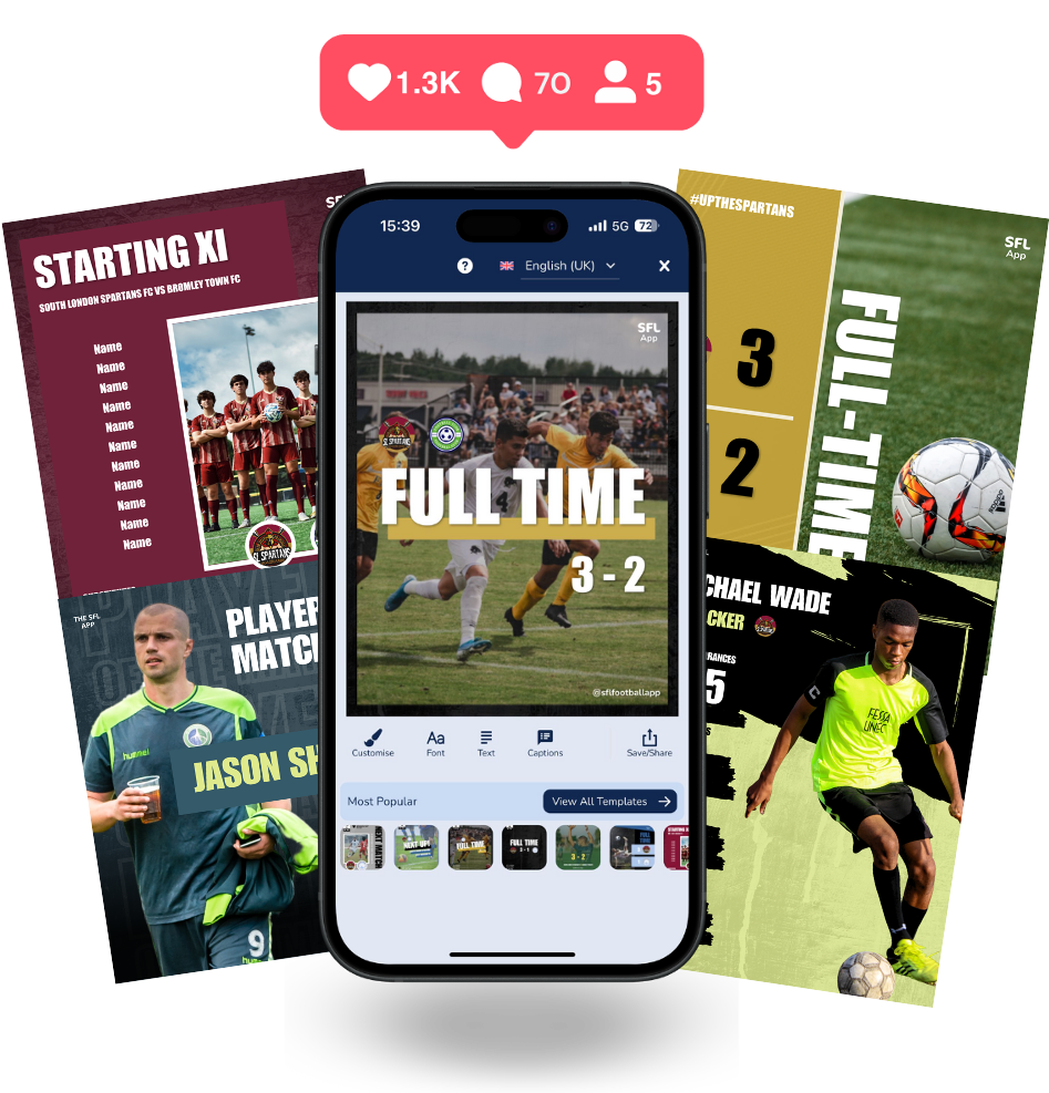 SFL Football: No.1 Sunday League App | Matchday Graphics & Lineups